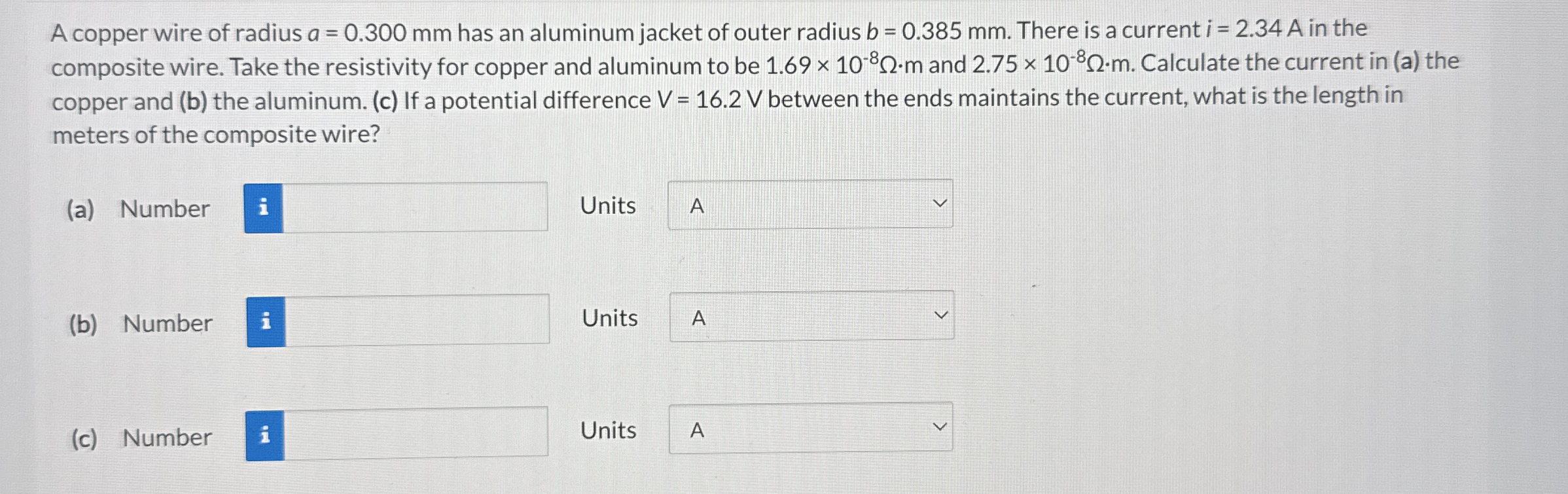 Solved Current Attempt in ProgressA copper wire of radius | Chegg.com