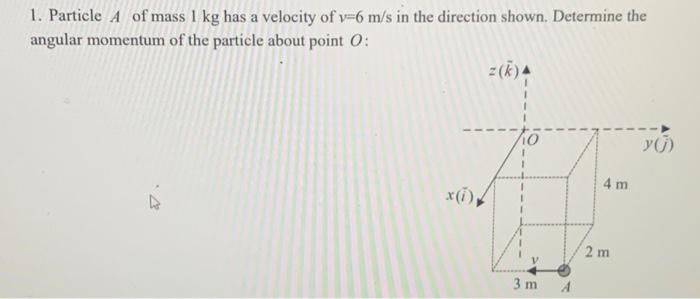Solved 1. Particle A of mass 1 kg has a velocity of v=6 m/s | Chegg.com