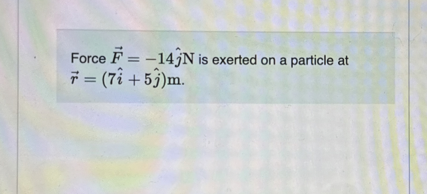 Solved Force Vec F 14hat J N ﻿is Exerted On A Particle At