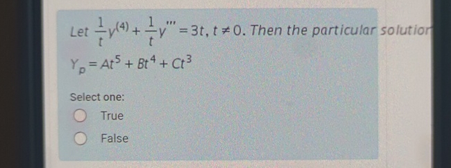 Solved Let 1ty(4)+1ty'''=3t,t≠0. ﻿Then the particular | Chegg.com