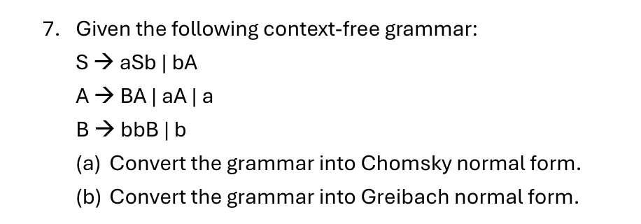 Solved Given the following context-free | Chegg.com