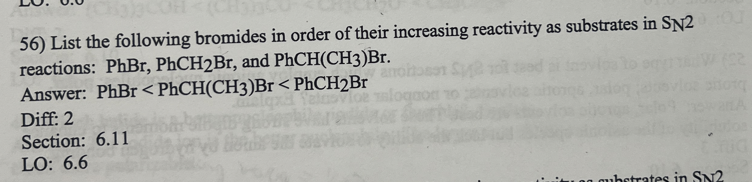 Solved List the following bromides in order of their | Chegg.com