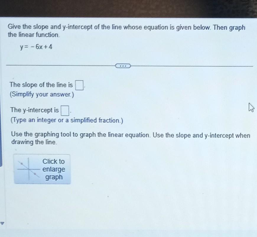 Solved Give the slope and y-intercept of the line whose | Chegg.com