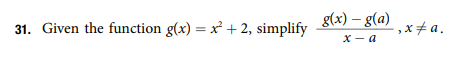 Solved Given the function g(x)=x2+2, ﻿simplify | Chegg.com