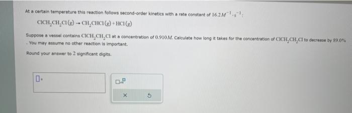 Solved At a certain tempersture this reaction follows | Chegg.com