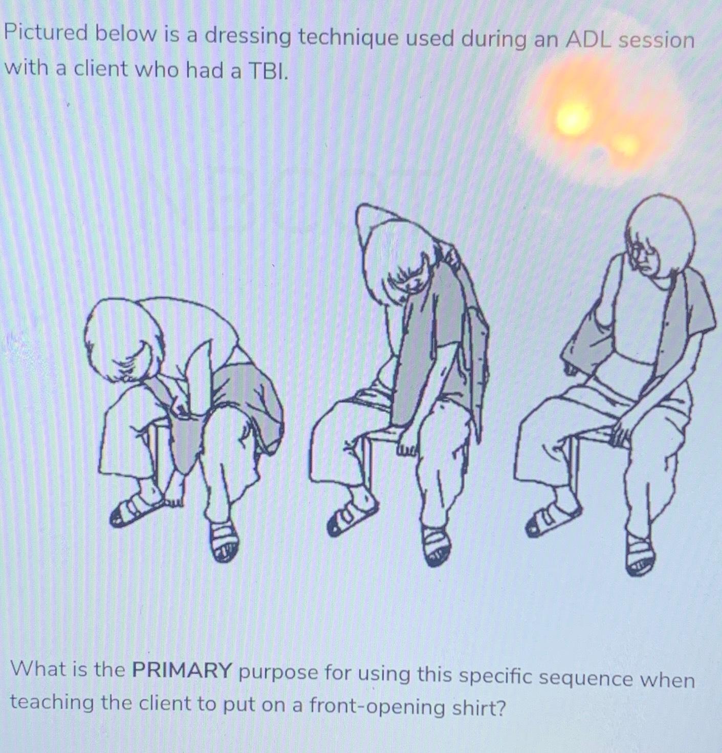 Solved Pictured below is a dressing technique used during an | Chegg.com