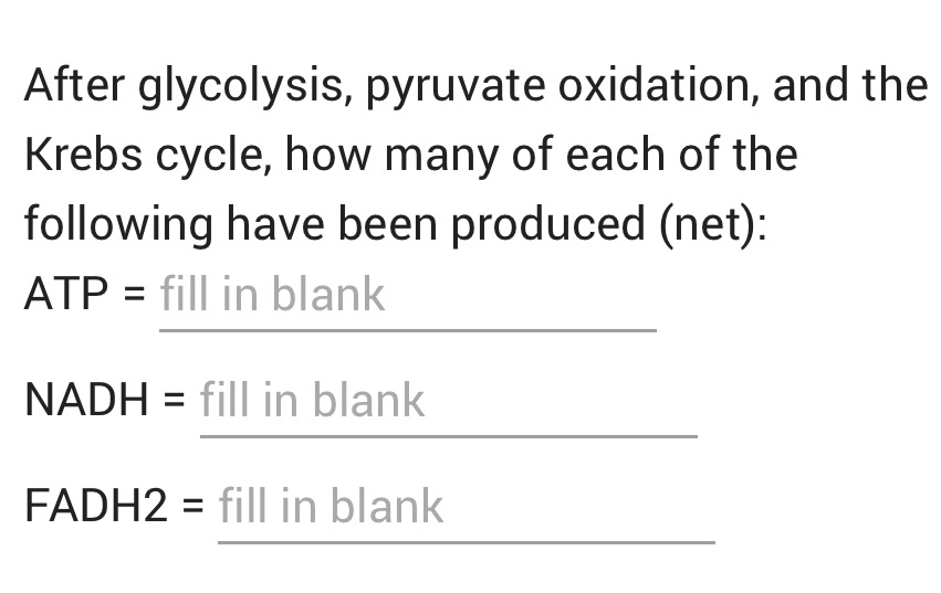 Solved After glycolysis, pyruvate oxidation, and the Krebs | Chegg.com