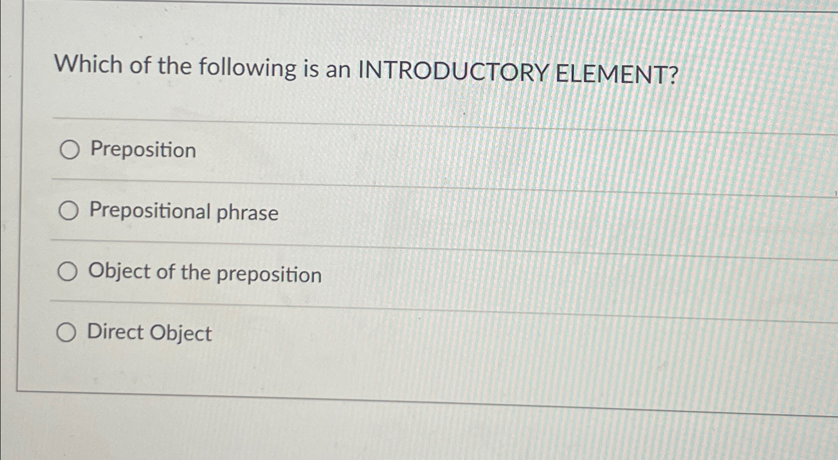 Solved Which of the following is an INTRODUCTORY | Chegg.com