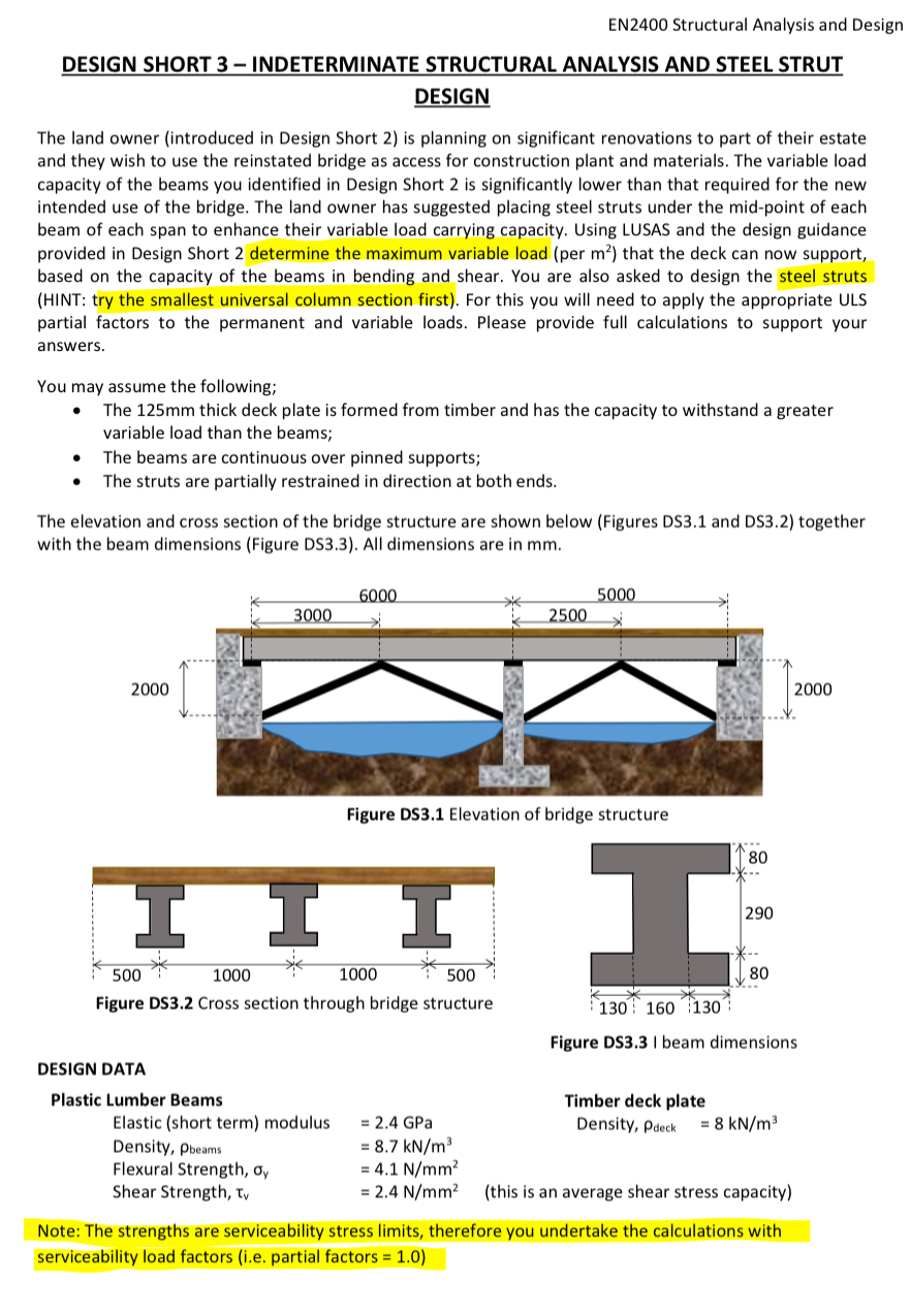 Solved DESIGN SHORT 3 - ﻿INDETERMINATE STRUCTURAL ANALYSIS | Chegg.com