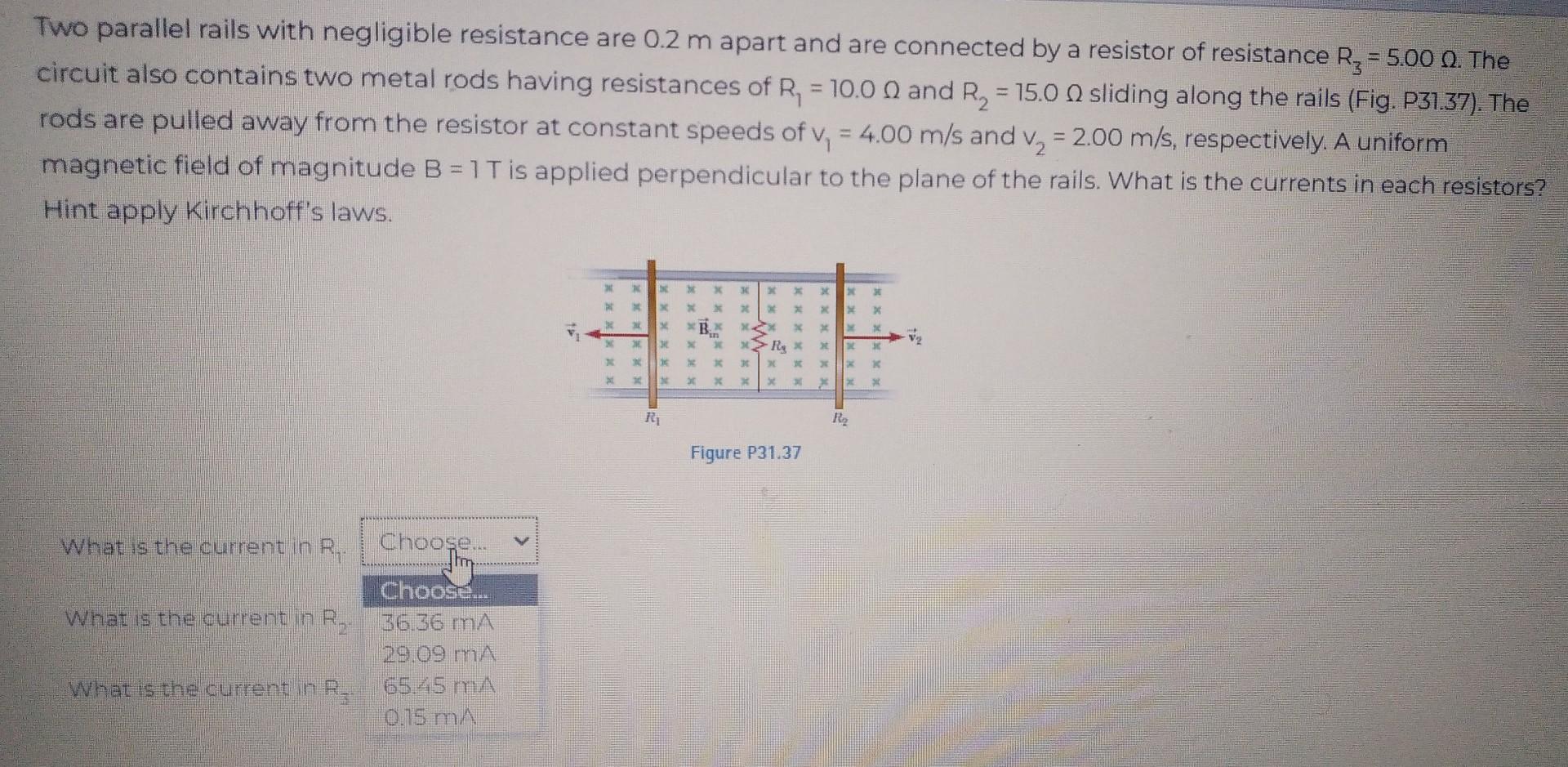 Solved Two parallel rails with negligible resistance are 0.2 | Chegg.com
