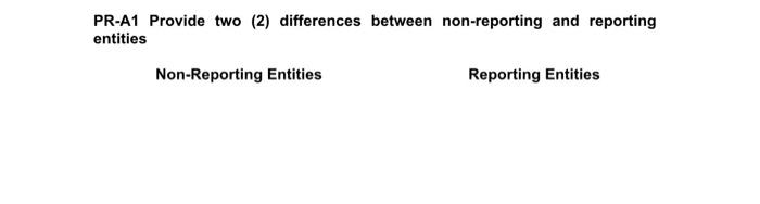 Solved PR-A1 Provide two (2) differences between | Chegg.com