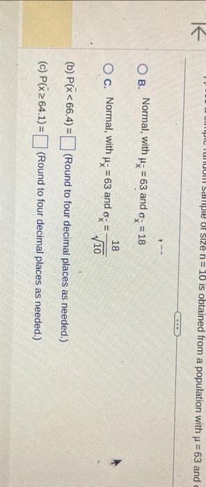 Solved Assuming the normal model can be used, describe the | Chegg.com