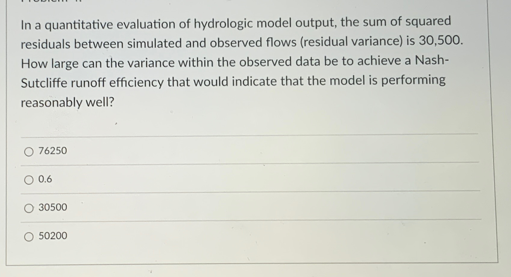 Solved In a quantitative evaluation of hydrologic model | Chegg.com