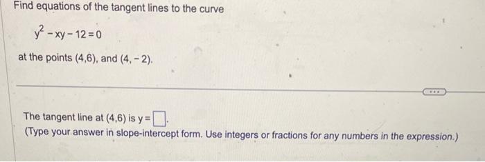 Solved Find equations of the tangent lines to the curve | Chegg.com