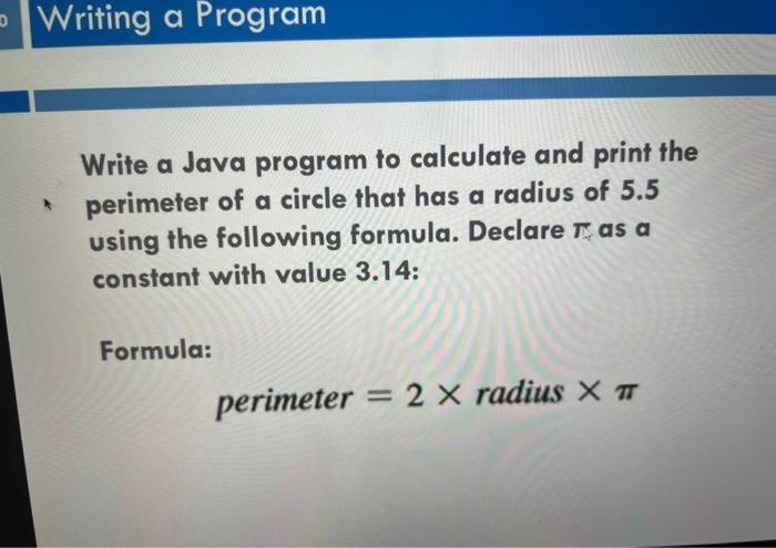 Solved Writing a Program Write a Java program to calculate | Chegg.com