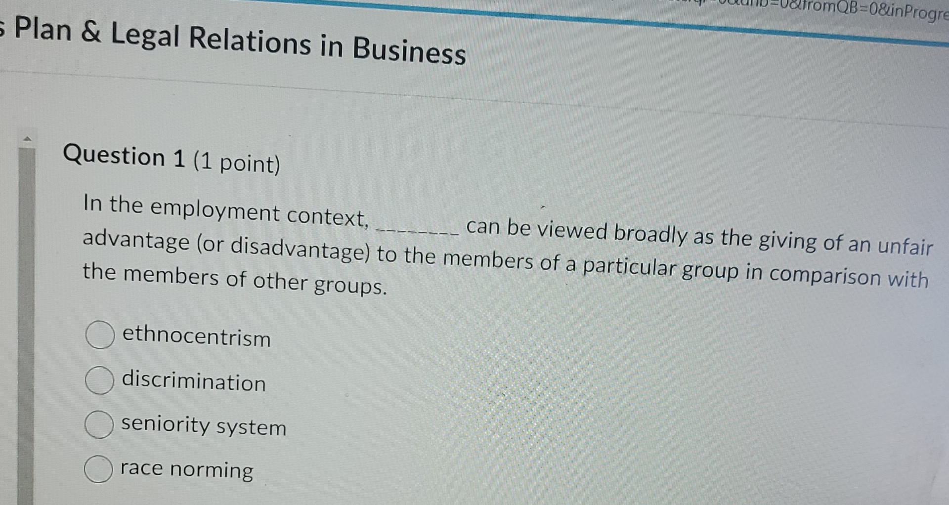 Solved Plan & Legal Relations in BusinessQuestion 1 (1 | Chegg.com