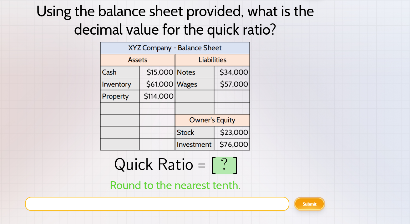 Solved Using the balance sheet provided, what is the decimal | Chegg.com