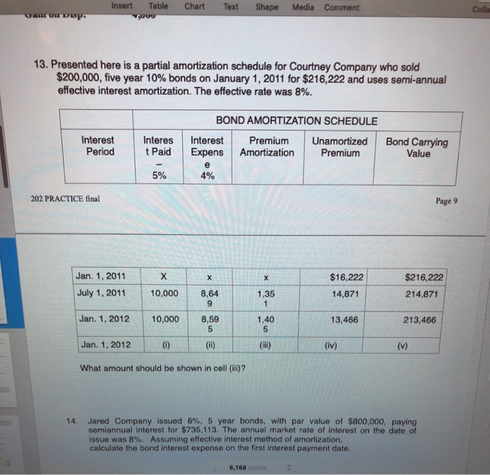 Solved Insert Chart Text Table w Shape Media Comment Colla | Chegg.com