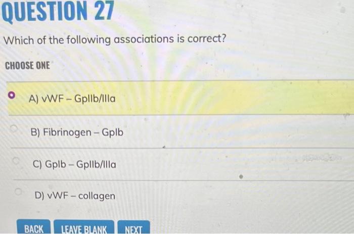 Solved Which of the following associations is correct? | Chegg.com