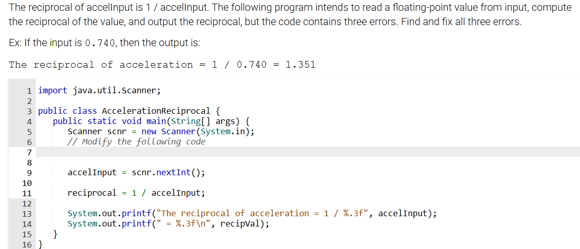 Solved The reciprocal of accellnput is 1 / ﻿accellnput. The | Chegg.com