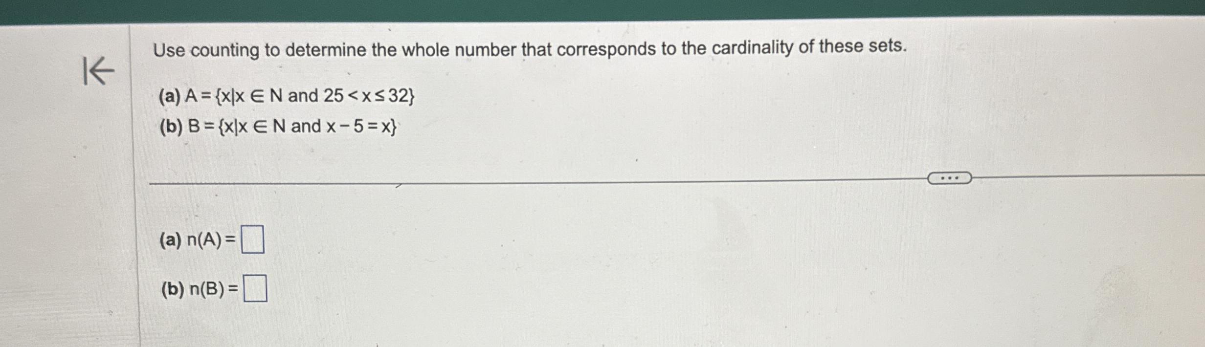 Solved Use counting to determine the whole number that | Chegg.com