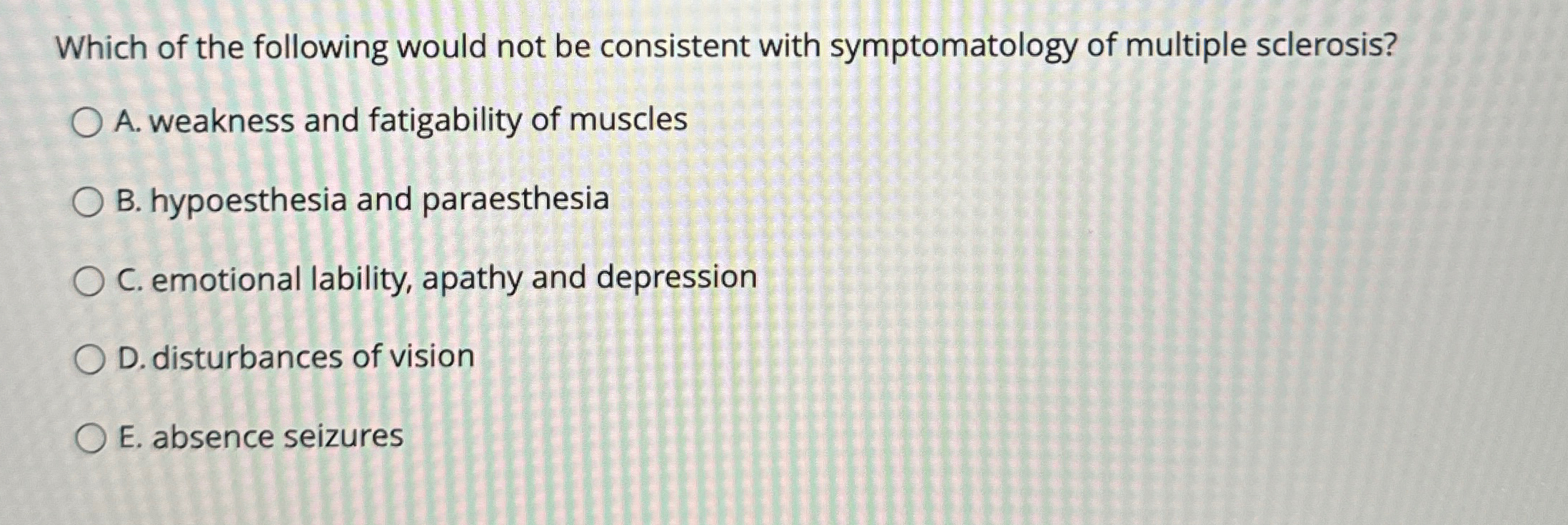 Solved Which of the following would not be consistent with | Chegg.com