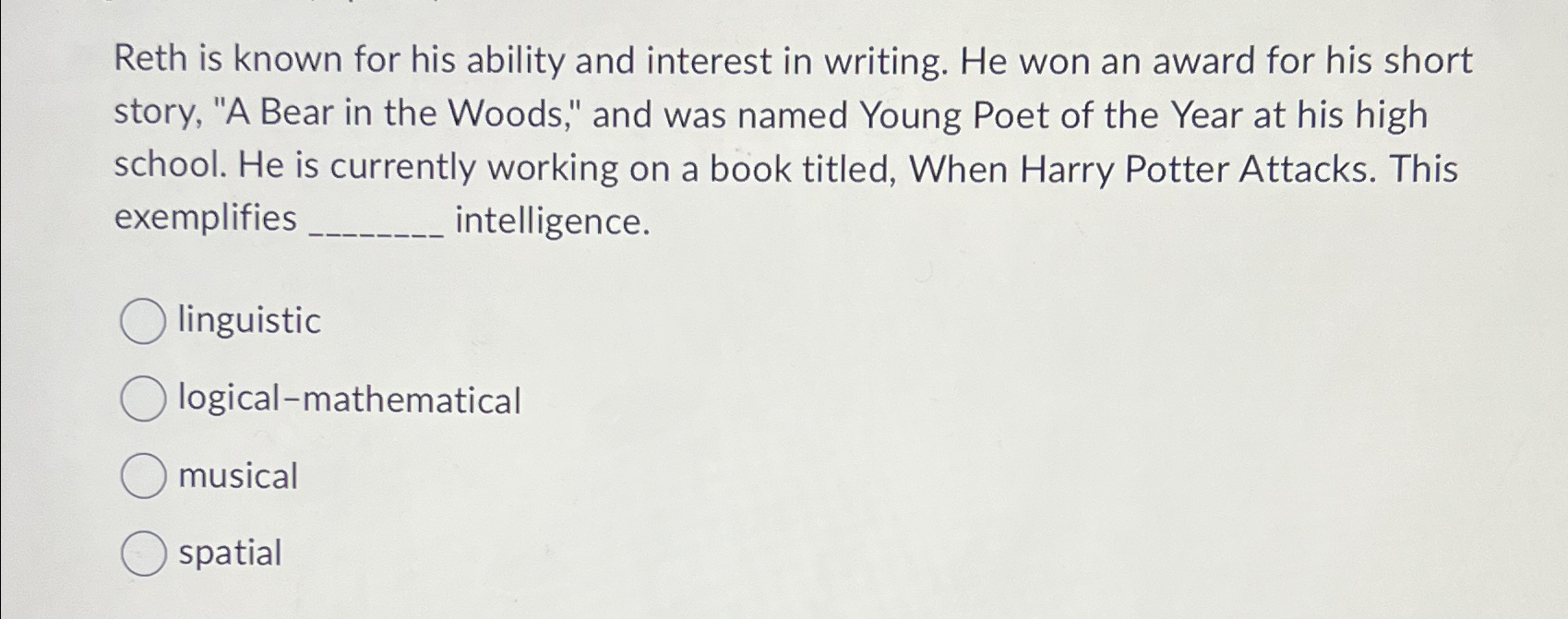 Solved Reth is known for his ability and interest in | Chegg.com