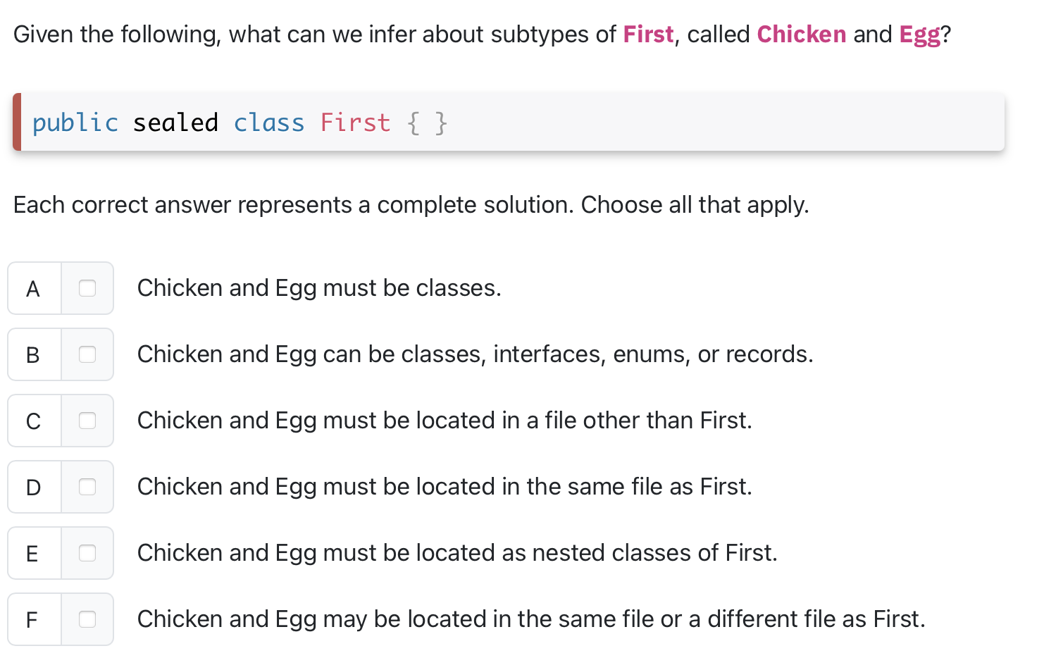 Solved Given the following, what can we infer about subtypes | Chegg.com