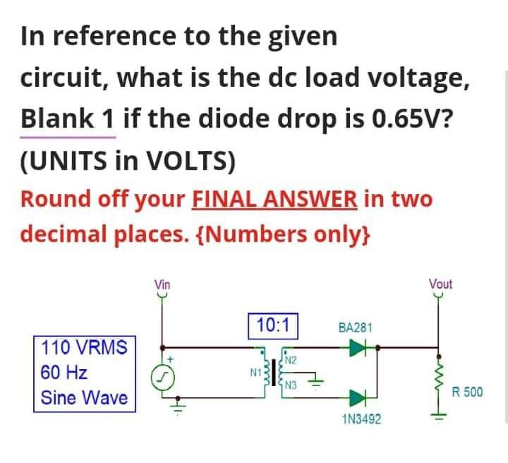 Solved In reference to the given circuit, what is the dc | Chegg.com