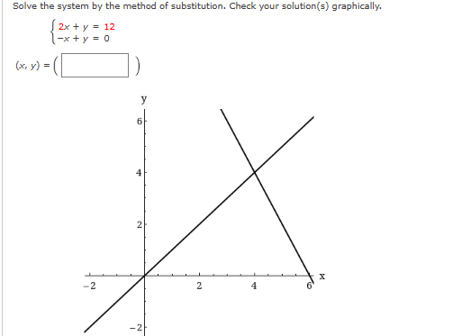 Solved Solve the system by the method of substitution. Check | Chegg.com