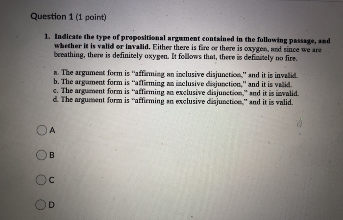 Solved Indicate the type of propositional argument contained | Chegg.com