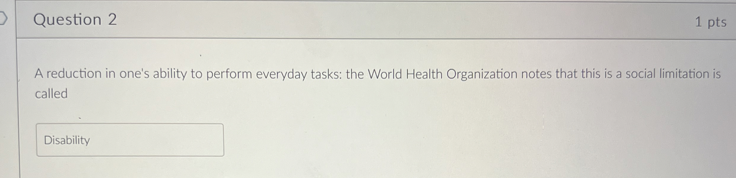 Solved Question 21 ﻿ptsA reduction in one's ability to | Chegg.com