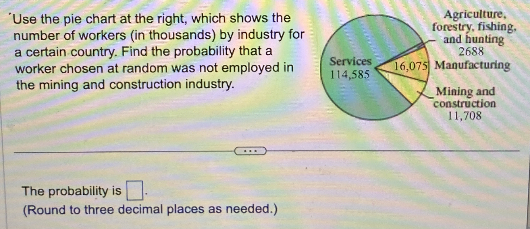 Solved Use the pie chart at the right, which shows the | Chegg.com