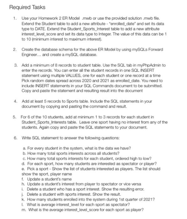 Entity Relationship Model & SQL Queries Objective The | Chegg.com
