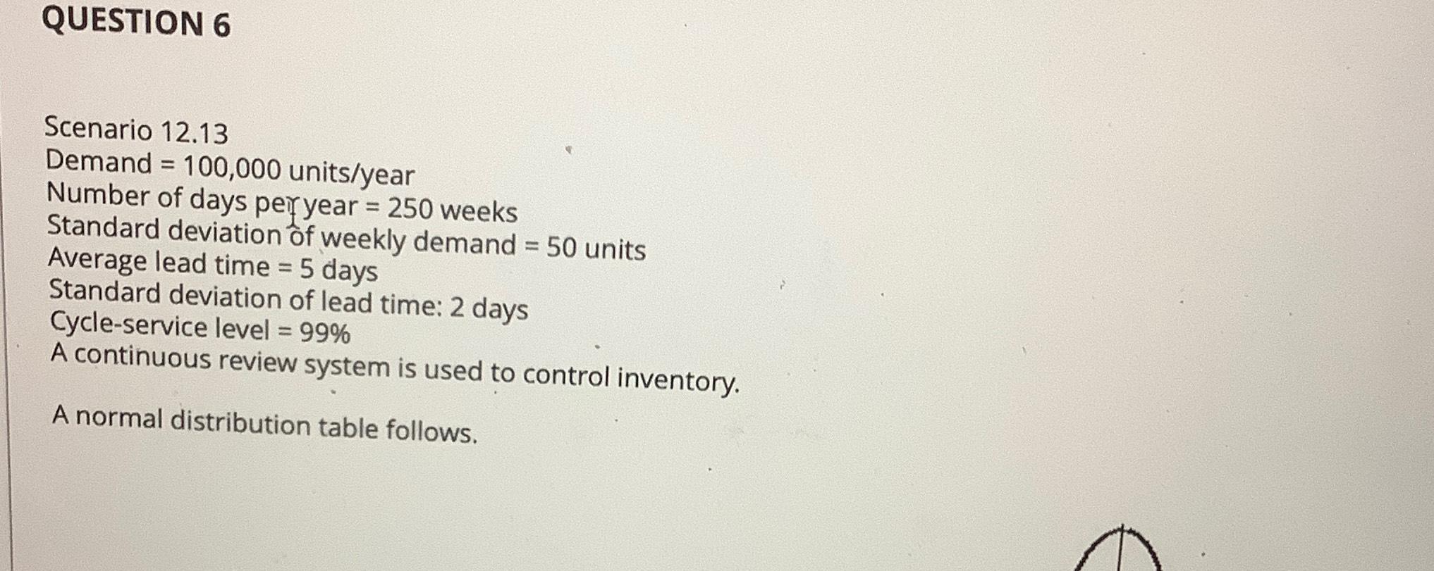 Solved QUESTION 6Scenario 12.13Demand =100,000 | Chegg.com