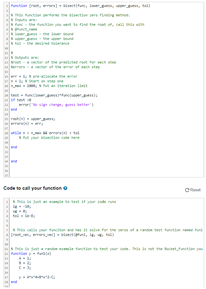 Solved • ﻿Bisection You will need to modify the bisect.m | Chegg.com