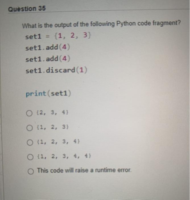 Solved Question 35 What Is The Output Of The Following 7764