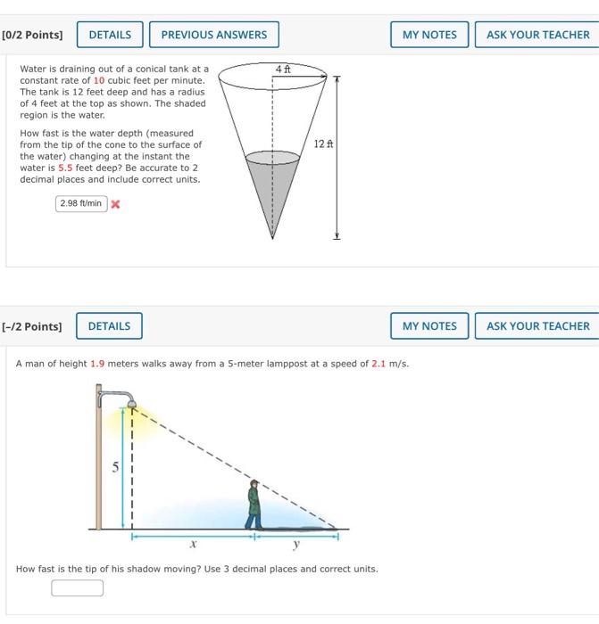 Solved Water is draining out of a conical tank at a constant | Chegg.com Solved Water is draining out of a conical tank at a constant | Chegg.com
