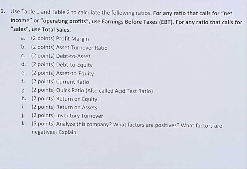 Solved Use Table 1 ﻿and Table 2 ﻿to calculate the following | Chegg.com