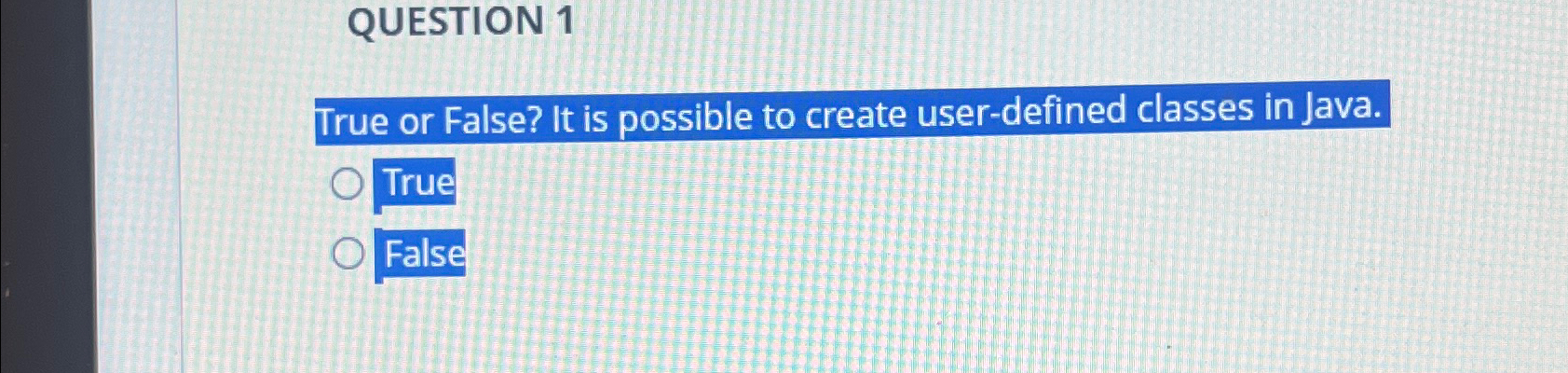 Solved QUESTION 1True or False? It is possible to create | Chegg.com