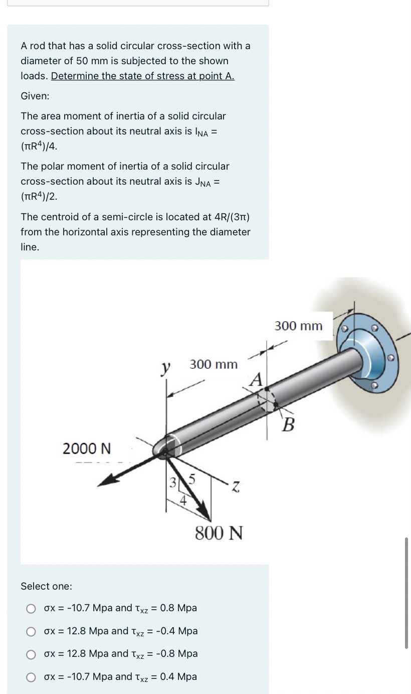 Solved A rod that has a solid circular cross-section with a | Chegg.com