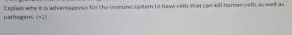 Solved Explain why it is advantageous for the immune system | Chegg.com
