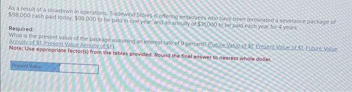 Solved As a result of a slowdown in operations. Tradewind | Chegg.com
