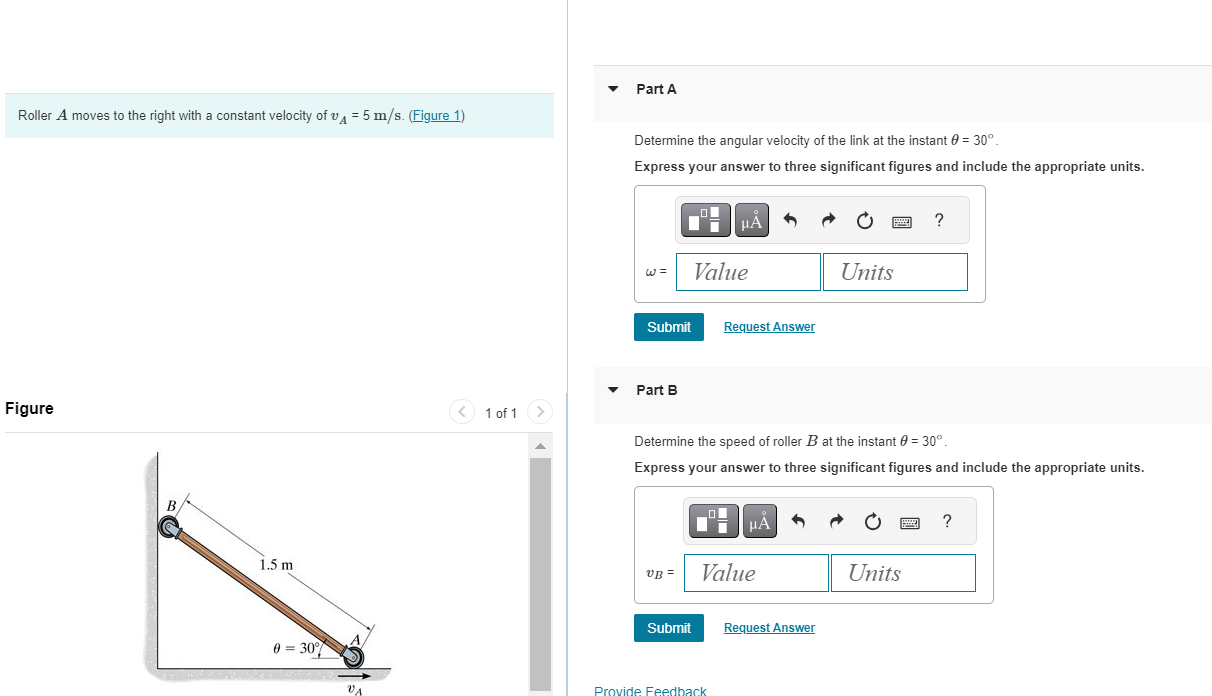 Solved Roller A moves to the right with a constant velocity | Chegg.com