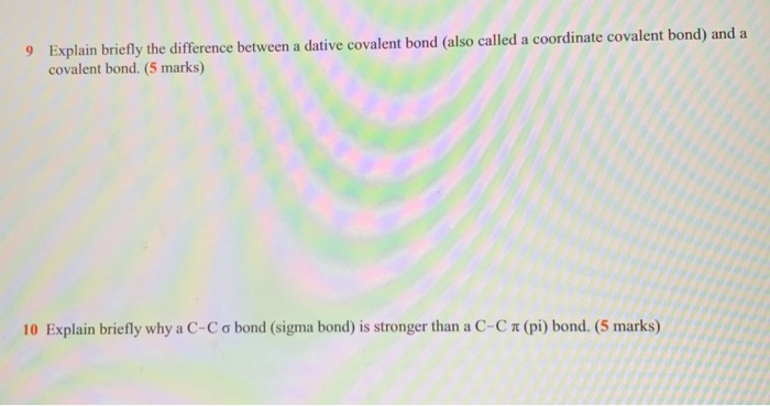 Solved 9 Explain briefly the difference between a dative | Chegg.com
