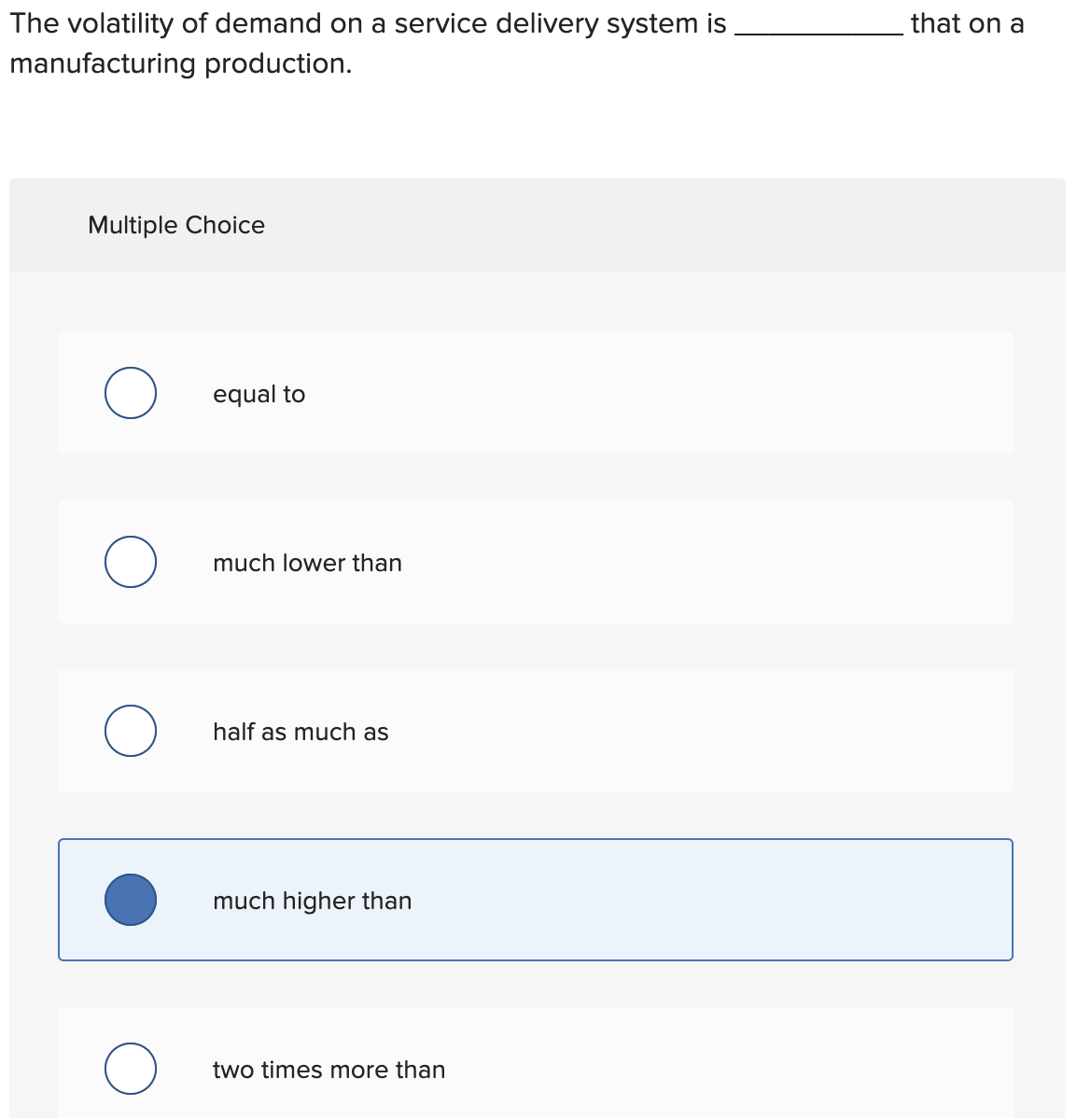 Solved The volatility of demand on a service delivery system | Chegg.com