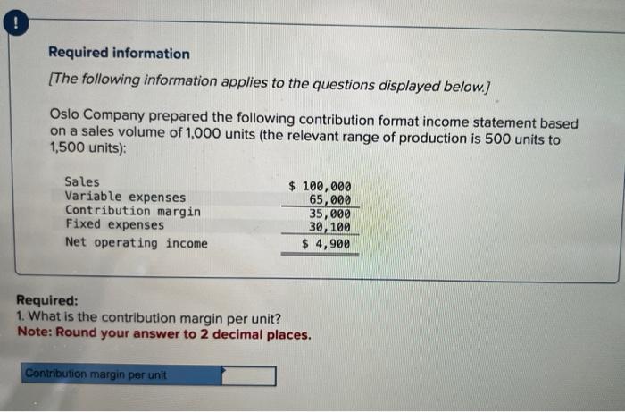 Solved every question relates to the same information and is | Chegg.com
