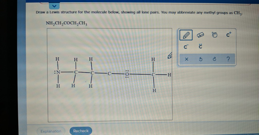 Solved Draw a Lewis structure for the molecule below, | Chegg.com