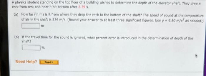 Solved A physics student standing on the top floor of a | Chegg.com