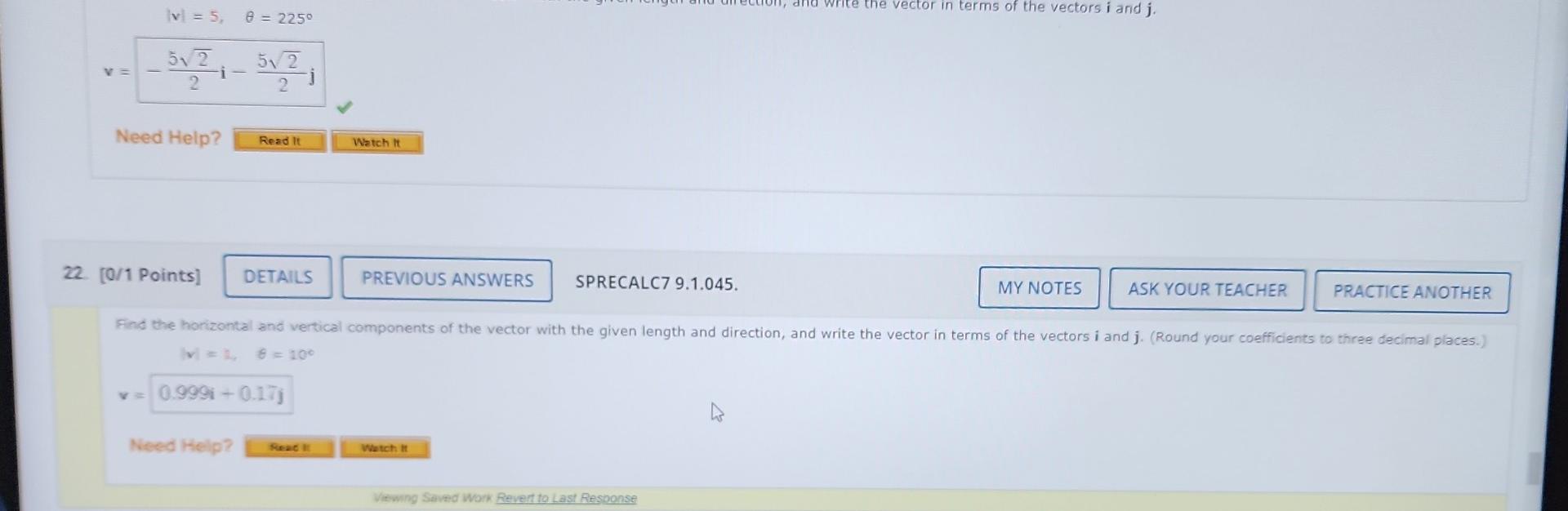 Solved Do Write The Vector In Terms Of The Vectors I Andj